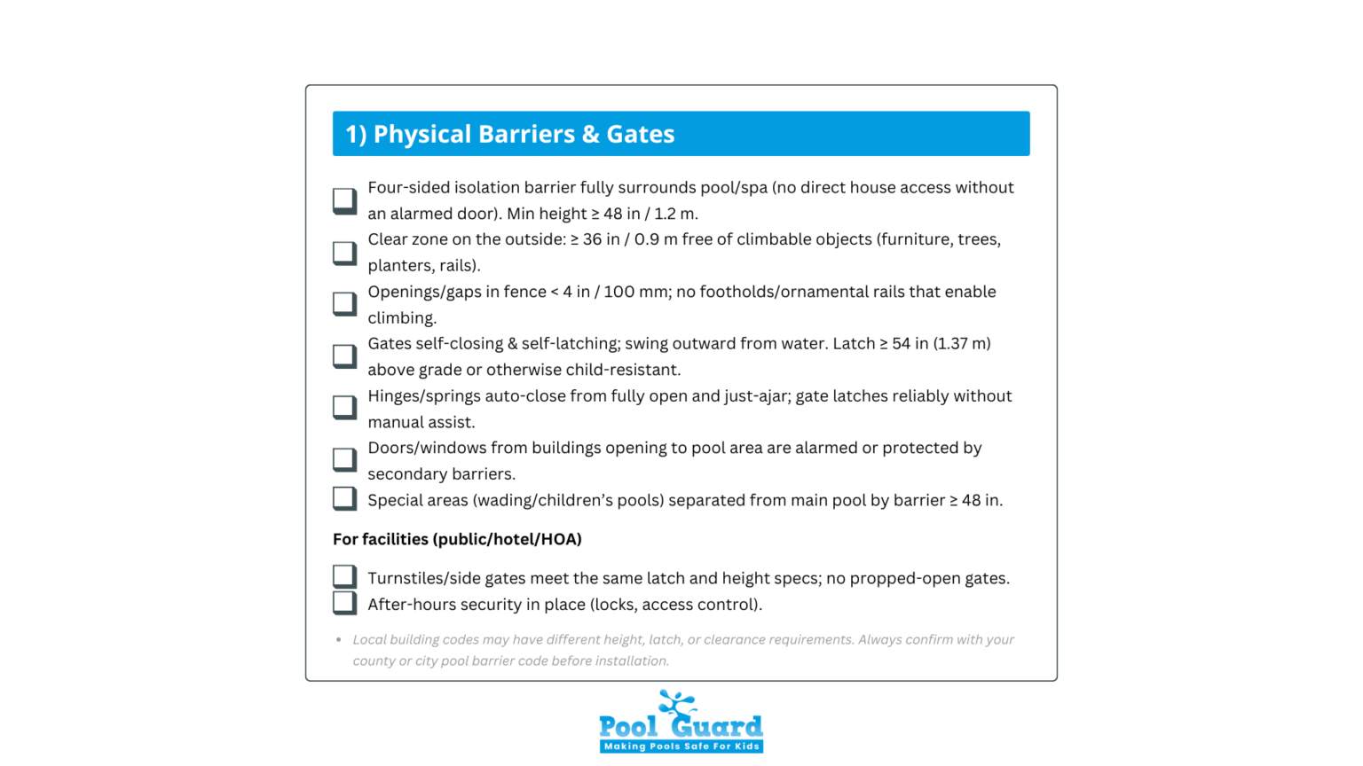 Pool Safety Checklist | Swimming Pool Safety Tips & Rules