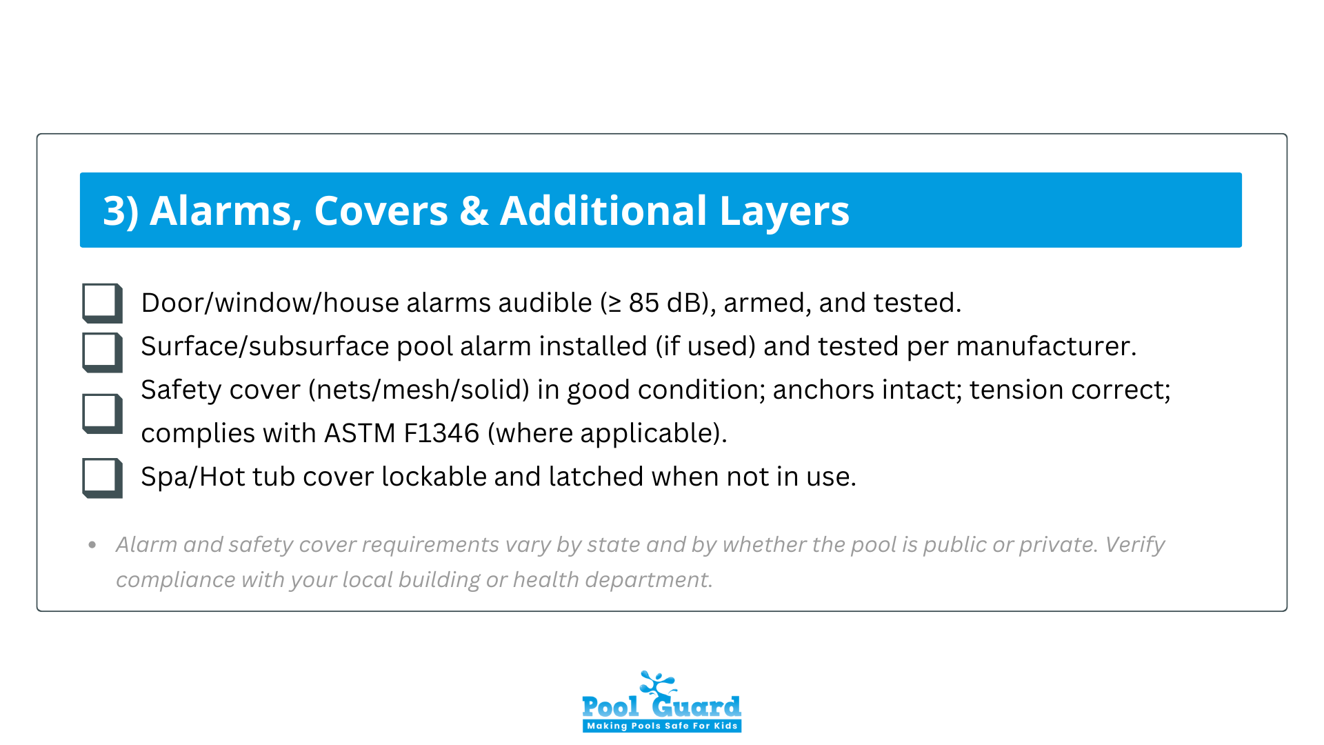 Pool Safety Checklist | Swimming Pool Safety Tips & Rules